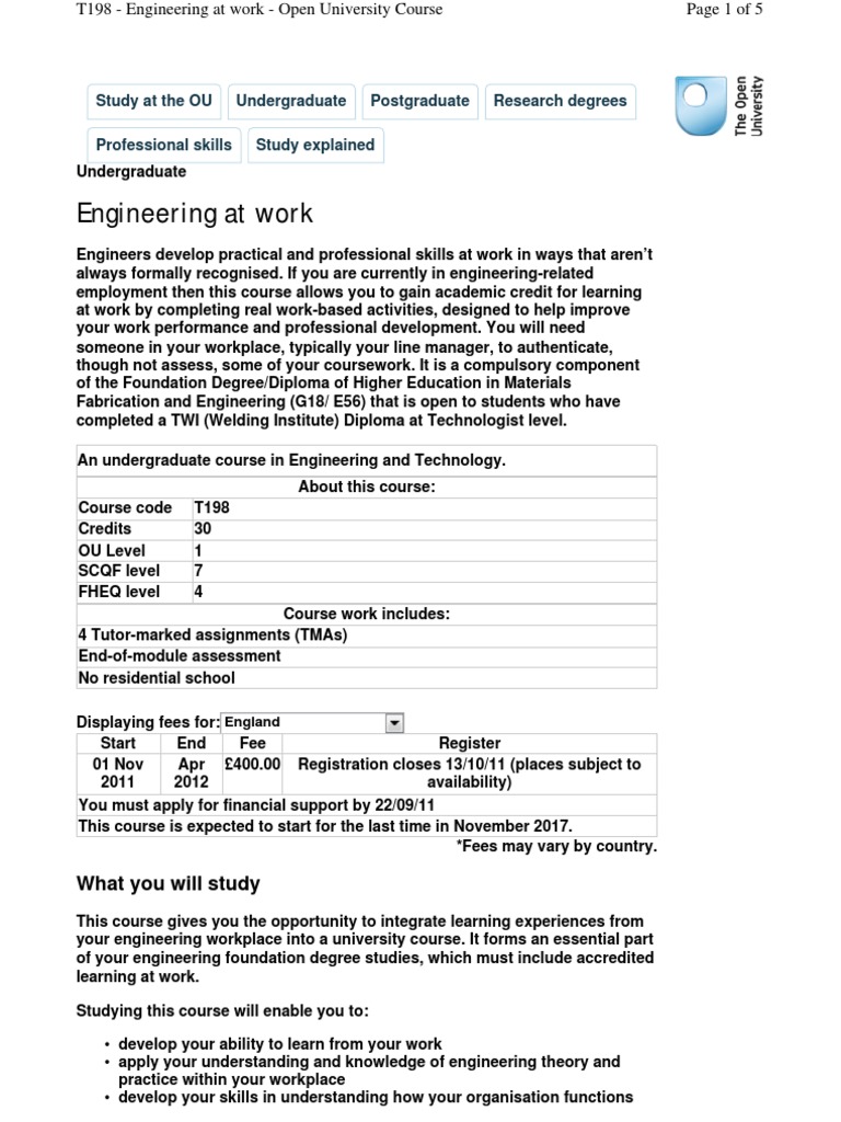 Engineering at Work | PDF | Undergraduate Education | Academic Degree