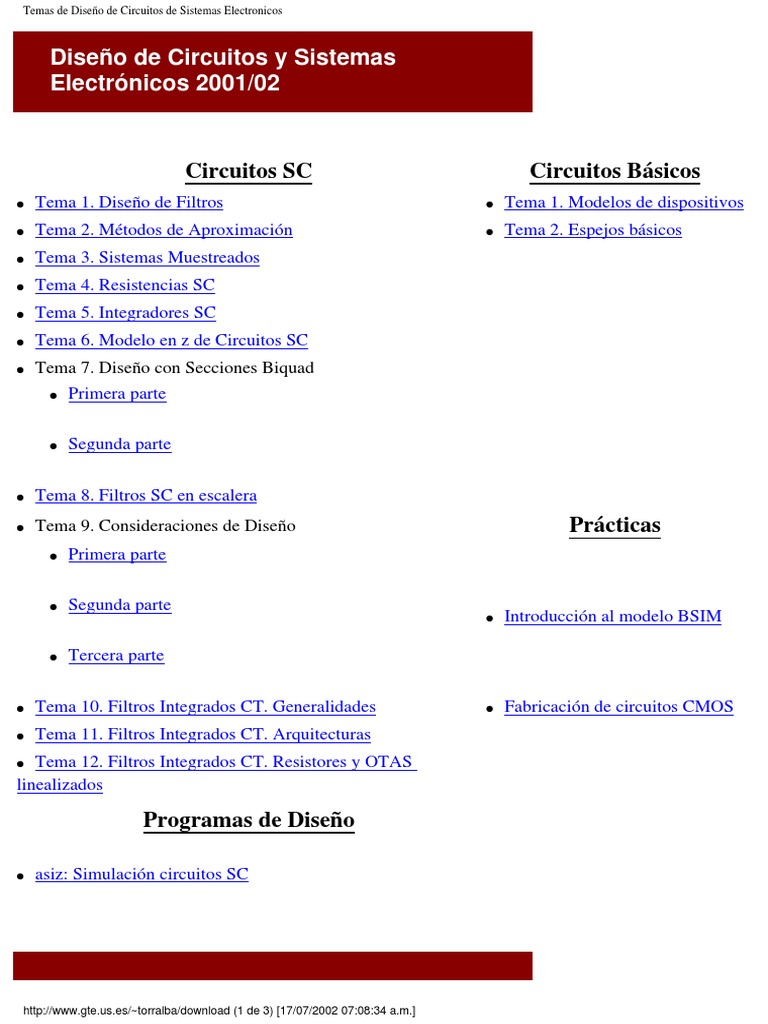 Dise No Circuit Os Electronic Os | PDF | Filtro electronico | Red eléctrica