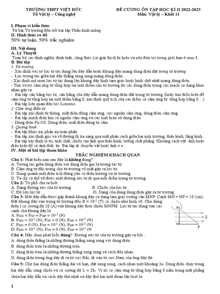 11 ĐỀ cương HK2 2022-2023 | PDF