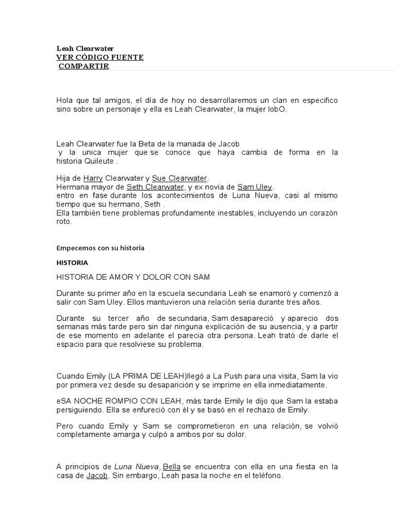 Leah Clearwater | PDF