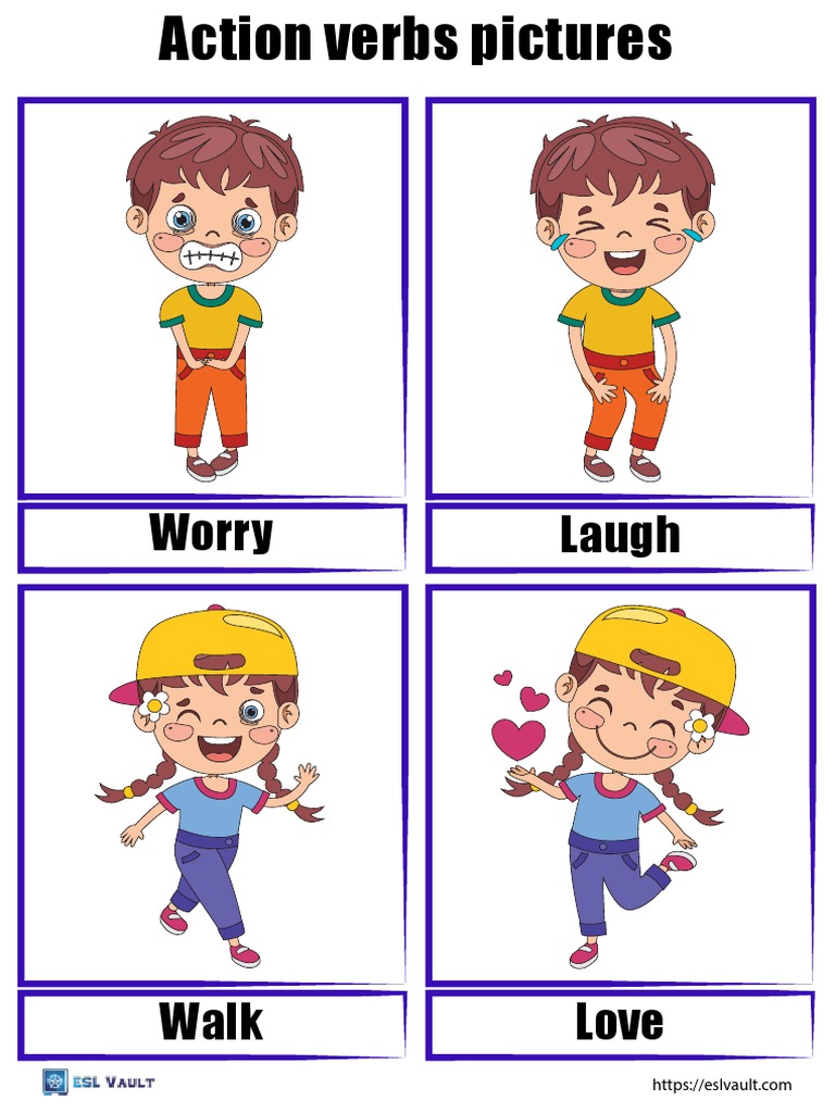Printable Action Verbs Pictures PDF 9 | PDF