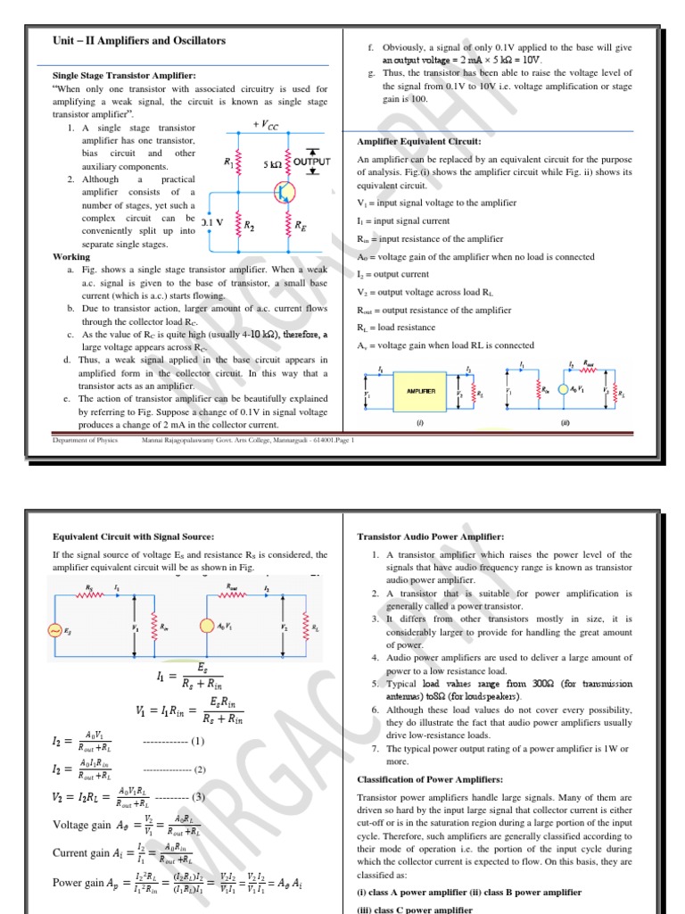 Amplifiers and Oscillators Overview | PDF | Amplifier | Electronic Oscillator