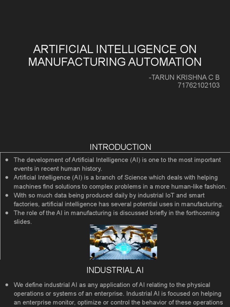 Artificial Intelligence On Manufacturing Automation | PDF | Artificial Intelligence ...