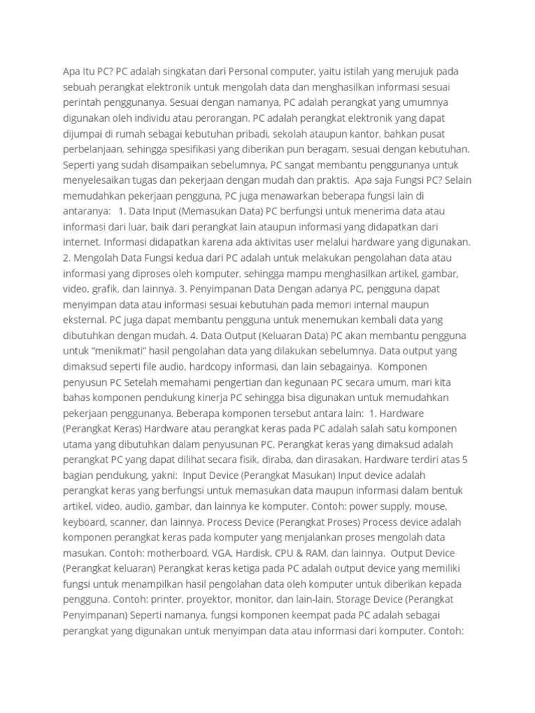 Apa Itu PC | PDF
