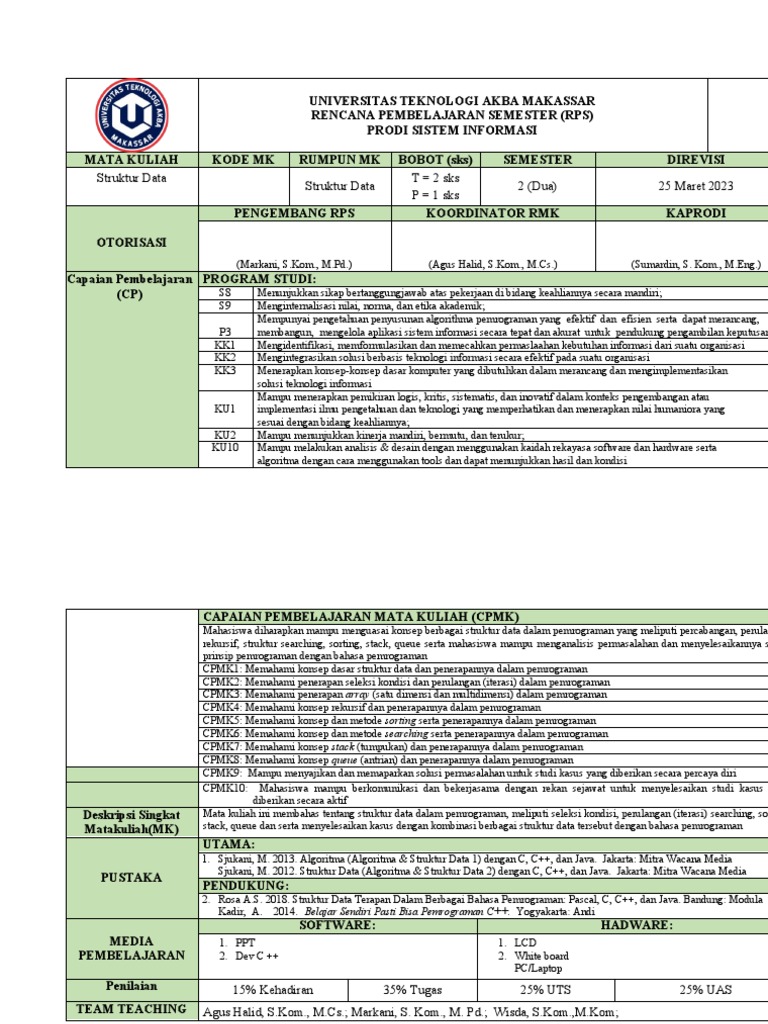 Template RPS OBE TA. 2022-2023 GENAP | PDF | Seni