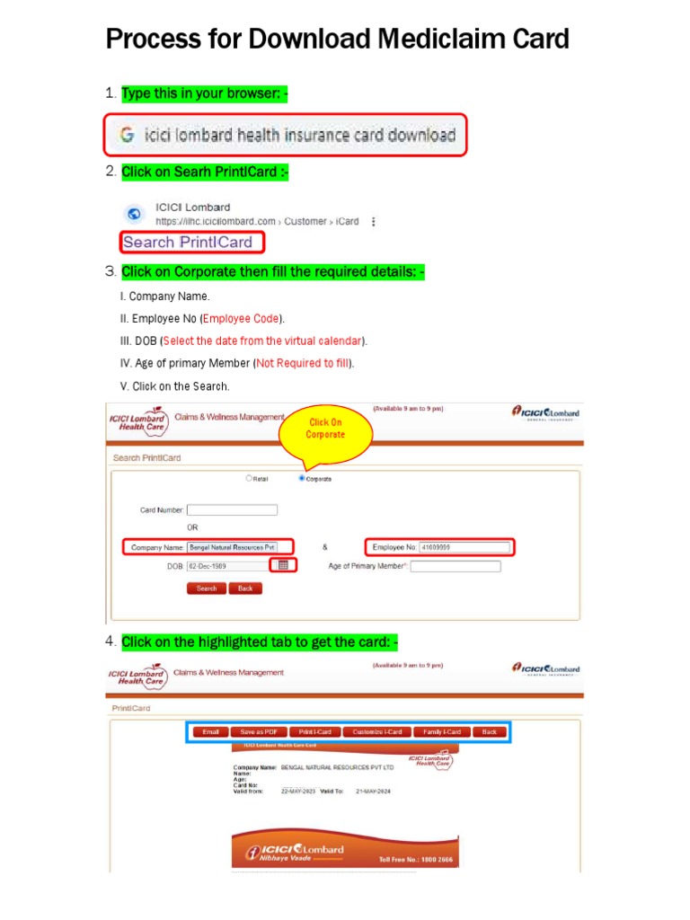 Microsoft Word - Medi Claim Card Download Chart | PDF | Business
