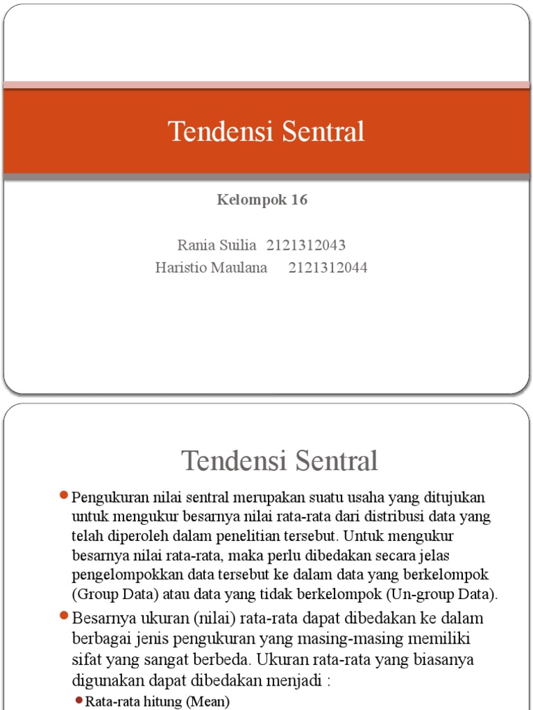 Kel. 16 Tendensi Sentral | PDF | Pengembangan Diri | Sains & Matematika