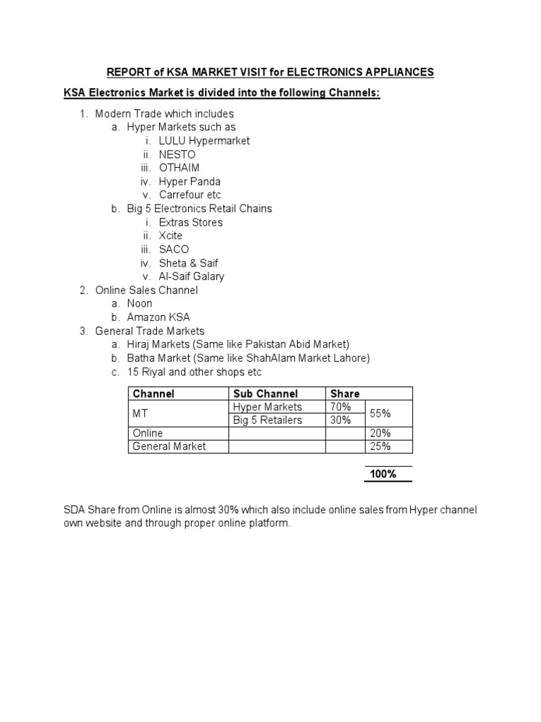 KSA Electronics Market Report | PDF | Value Added Tax | Stocks