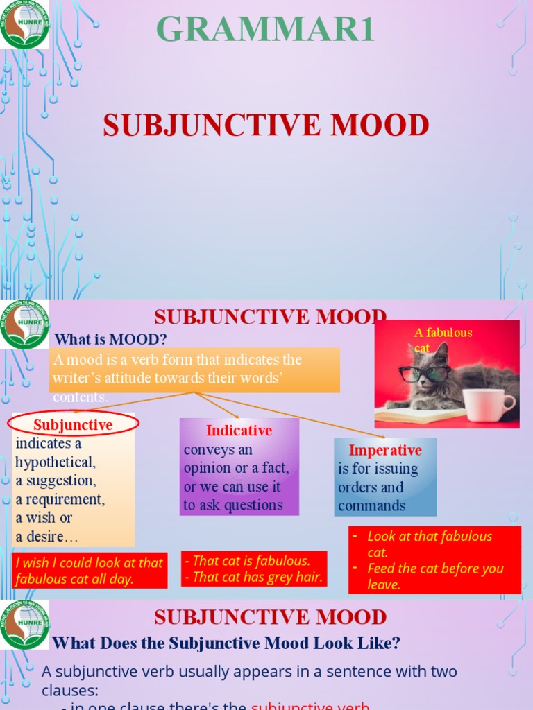 Subjunctive Mood | PDF | Verb | Grammar