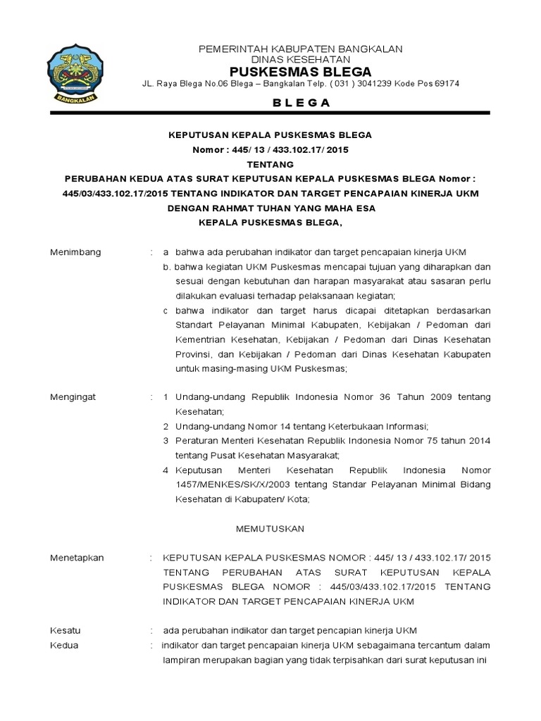 Puskesmas Blega | PDF