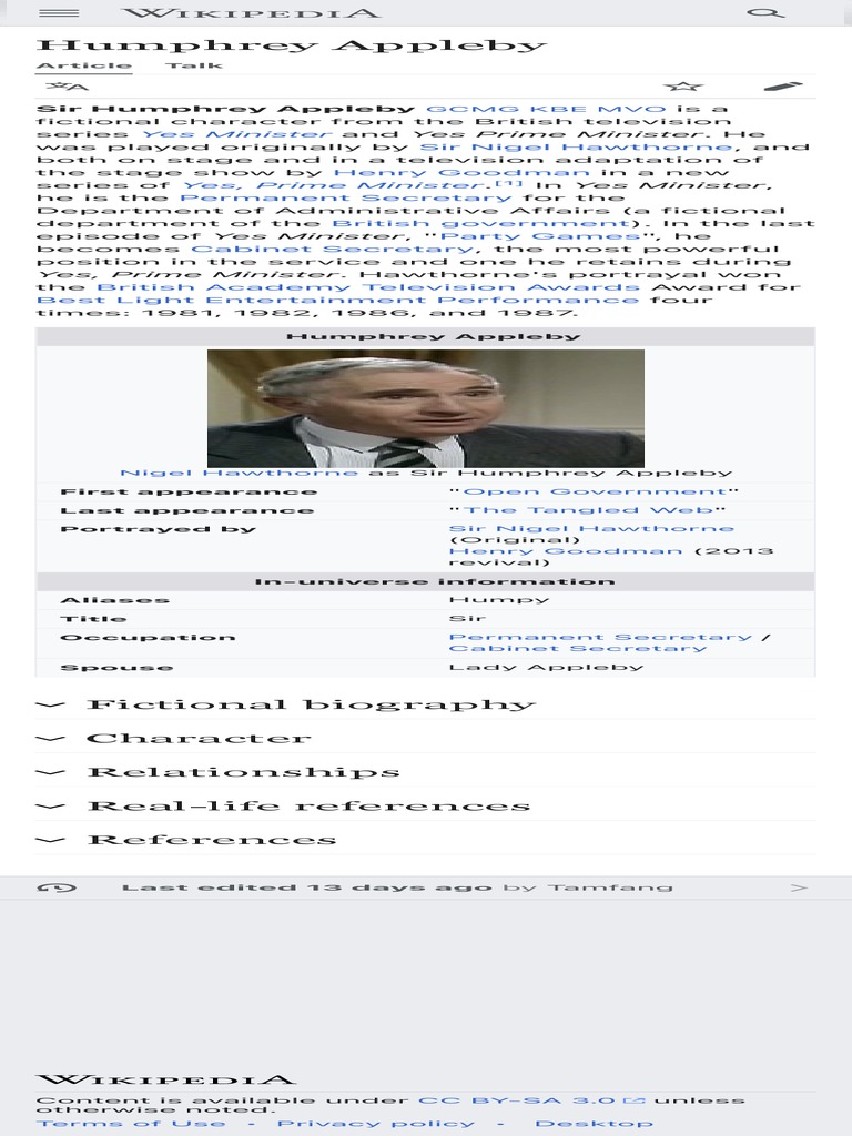 Humphrey Appleby - Wikipedia | PDF | Classics