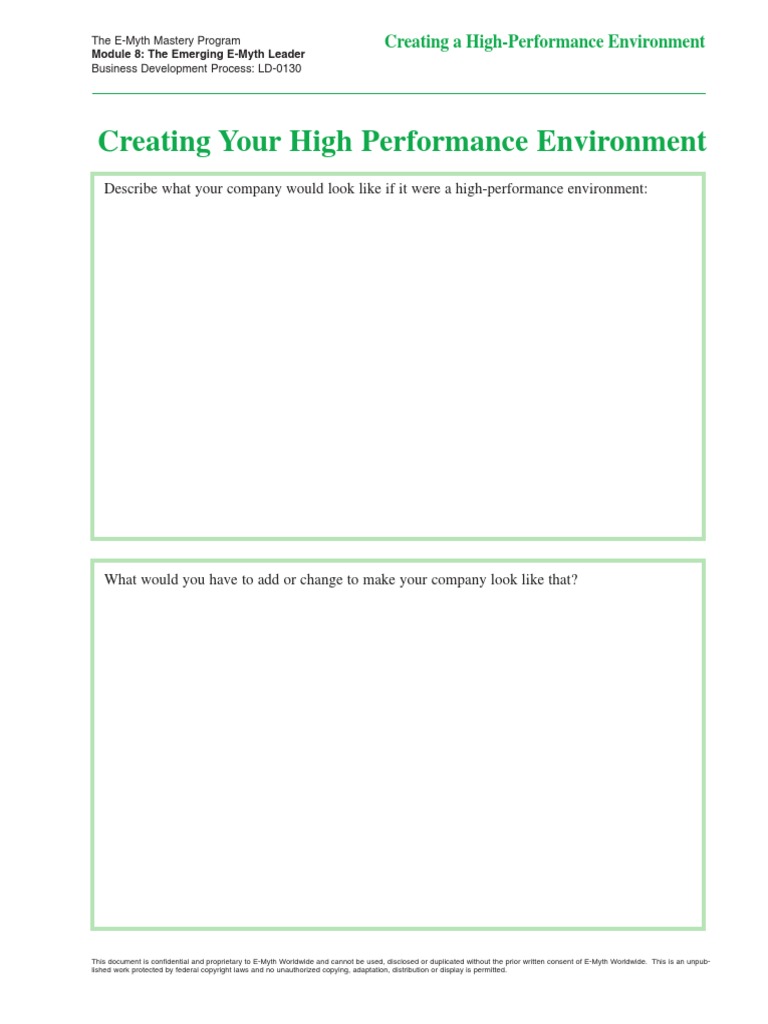 Creating A High-Performance Environment | PDF | Copyright Infringement ...