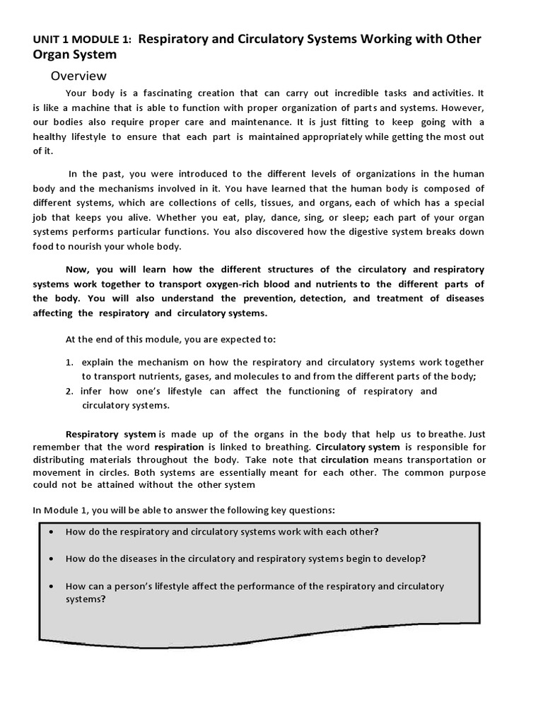 Middle School Science Module | PDF | Lung | Breathing