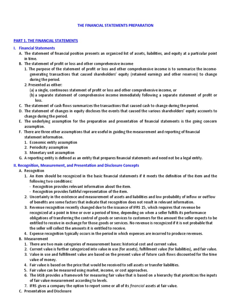 The Financial Statements Preparation | PDF | Auditor's Report | Revenue