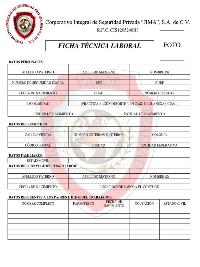 Ficha Tenica Nuevo Formato | PDF