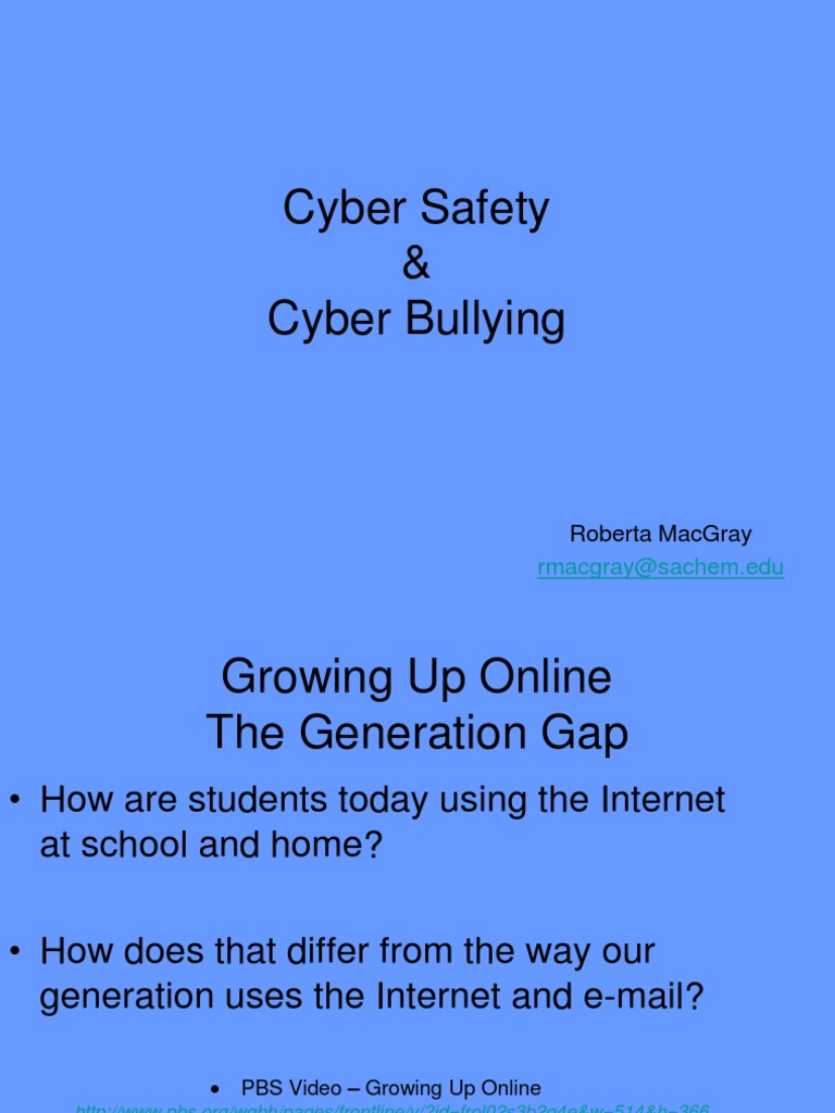 Cyber Safety Bullying | PDF | Cyberbullying | Social Networking Service