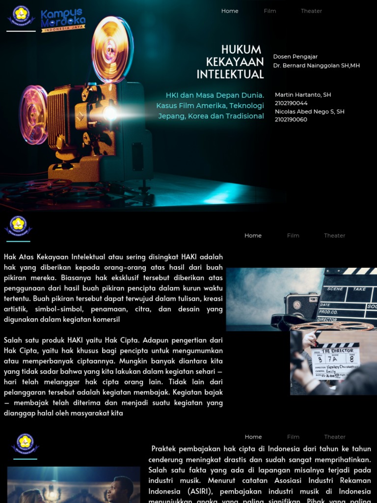 Hukum Kekayaan Intelektual: HKI Dan Masa Depan Dunia. Kasus Film Amerika, Teknologi Jepang ...