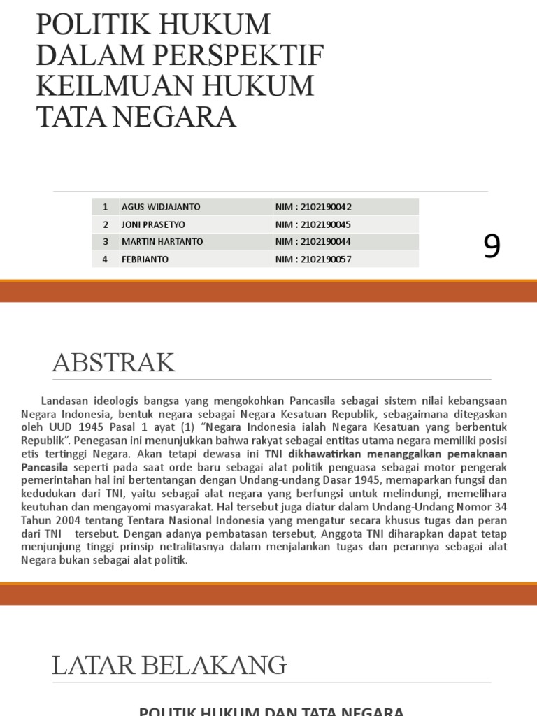 Politik Hukum Dalam Perspektif Keilmuan Hukum Tata Negara Pdf 
