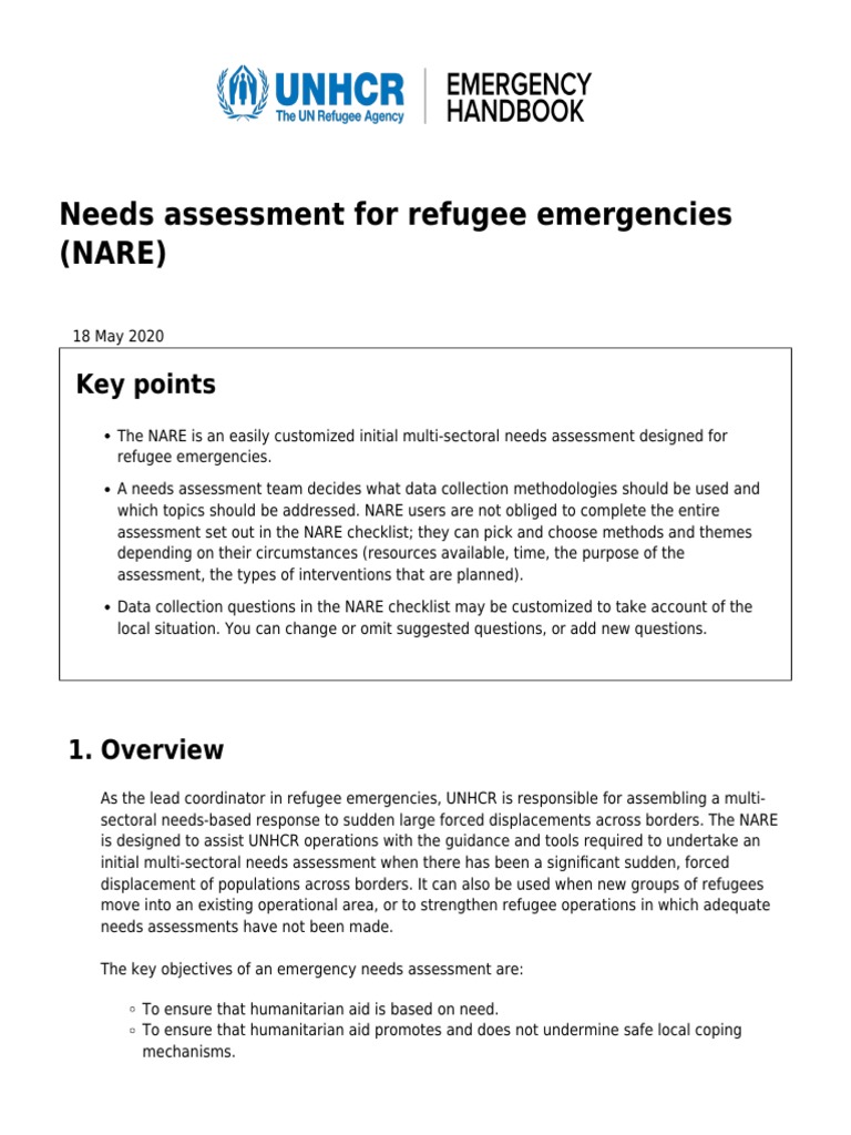 NARE: Needs Assessment for Refugees | PDF | Needs Assessment | Sampling ...