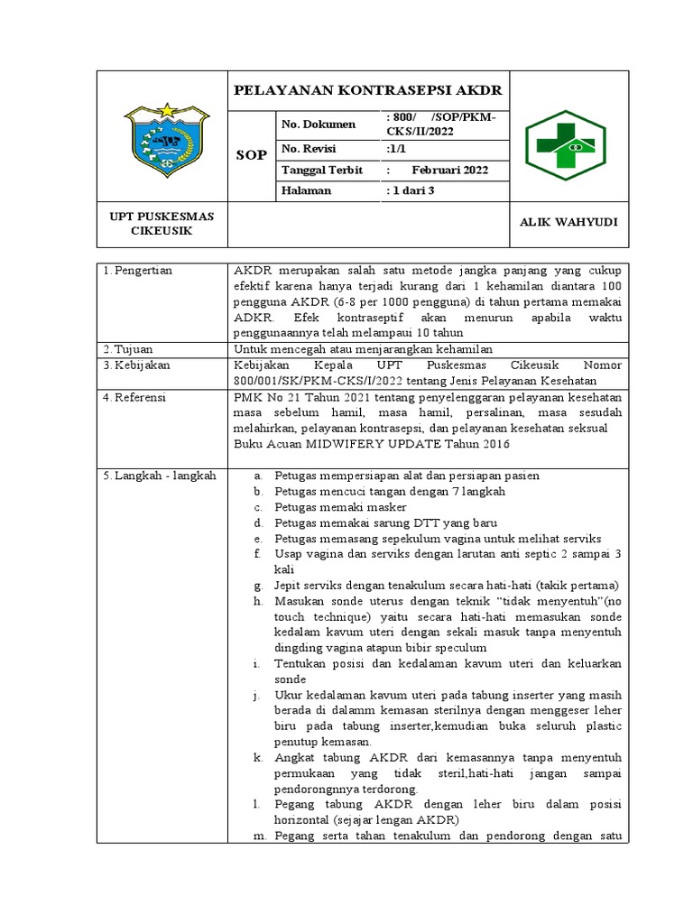 Panduan Pemasangan Kontrasepsi AKDR | PDF