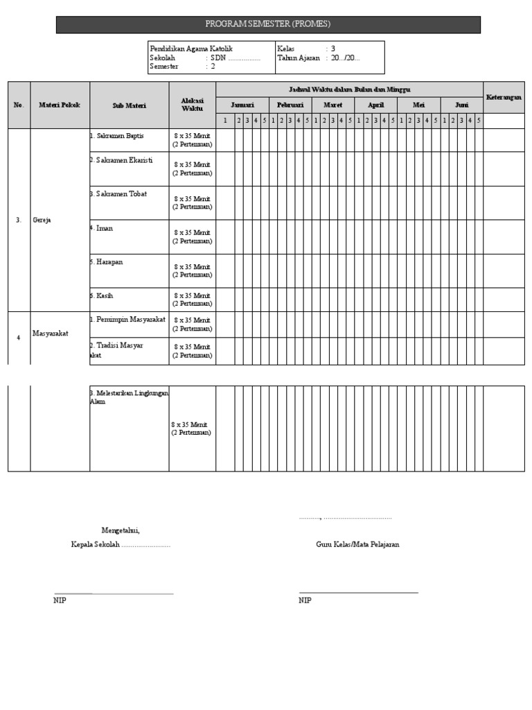 Promes Katolik Kelas 3 Semester 2 | PDF