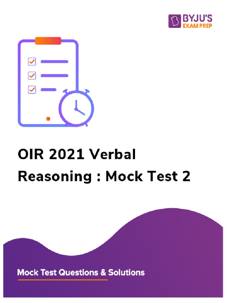 OIR SSB Mock 1 | PDF | Part Of Speech | Adverb