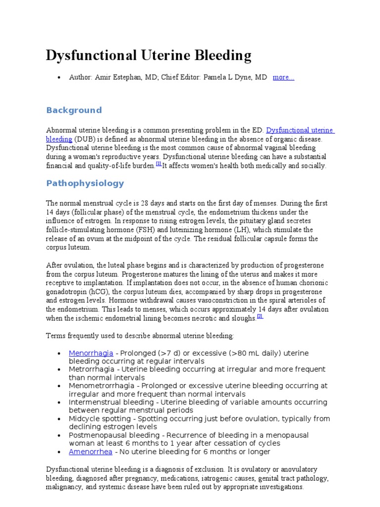 Dysfunctional Uterine Bleedin1 | PDF | Menstrual Cycle | Luteinizing ...