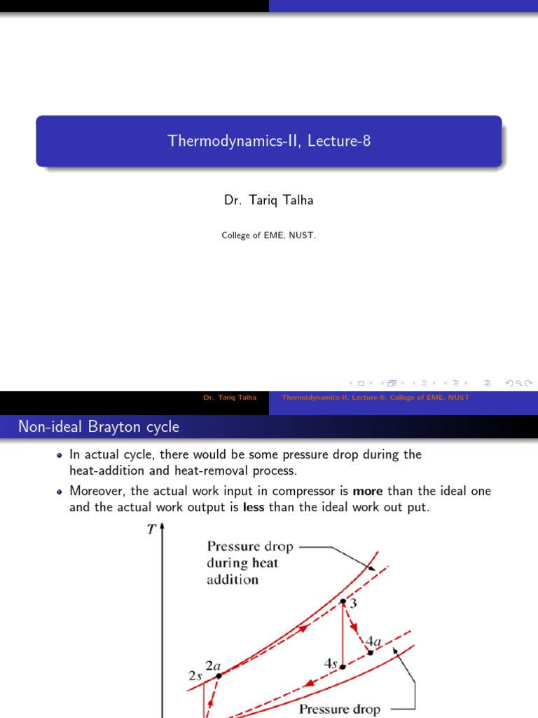 Lecture8 Thermo-II | PDF | Gas Turbine | Chemistry