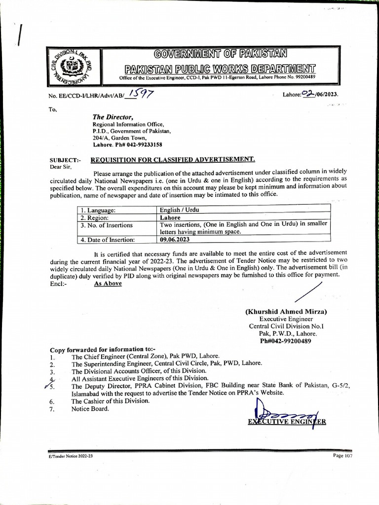 PWD Lahore Drain Works | PDF