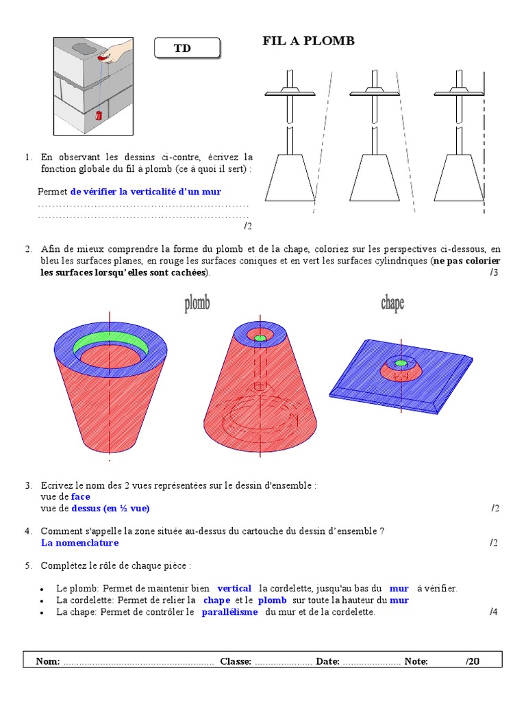 Utilisation et Fonction du Fil à Plomb | PDF | Dessin technique | Échecs