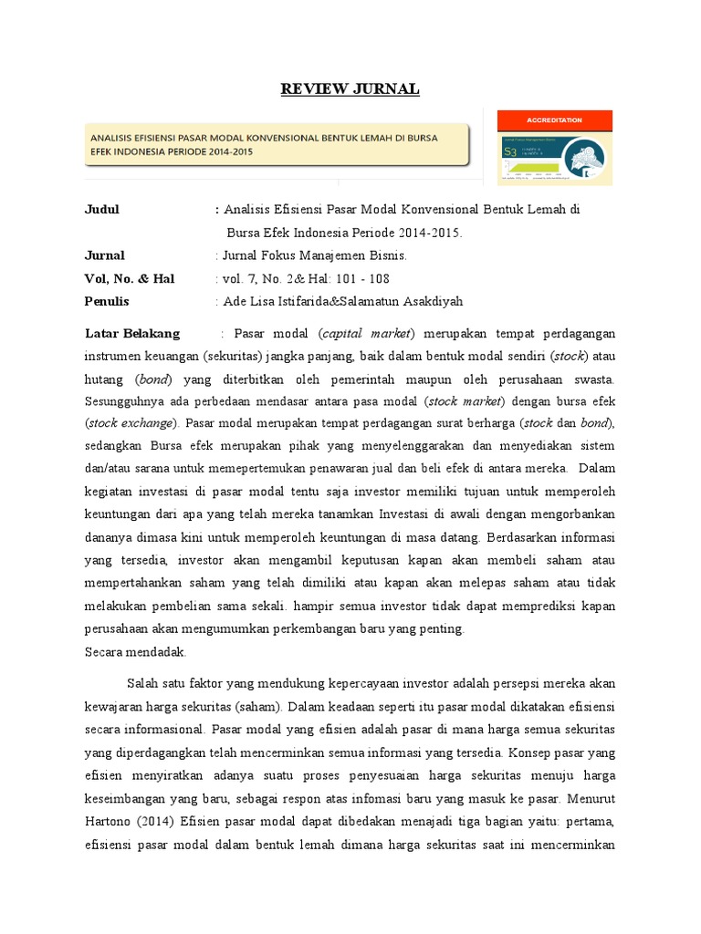 REVIEW JURNAL Analisis Invest (UAS) | PDF