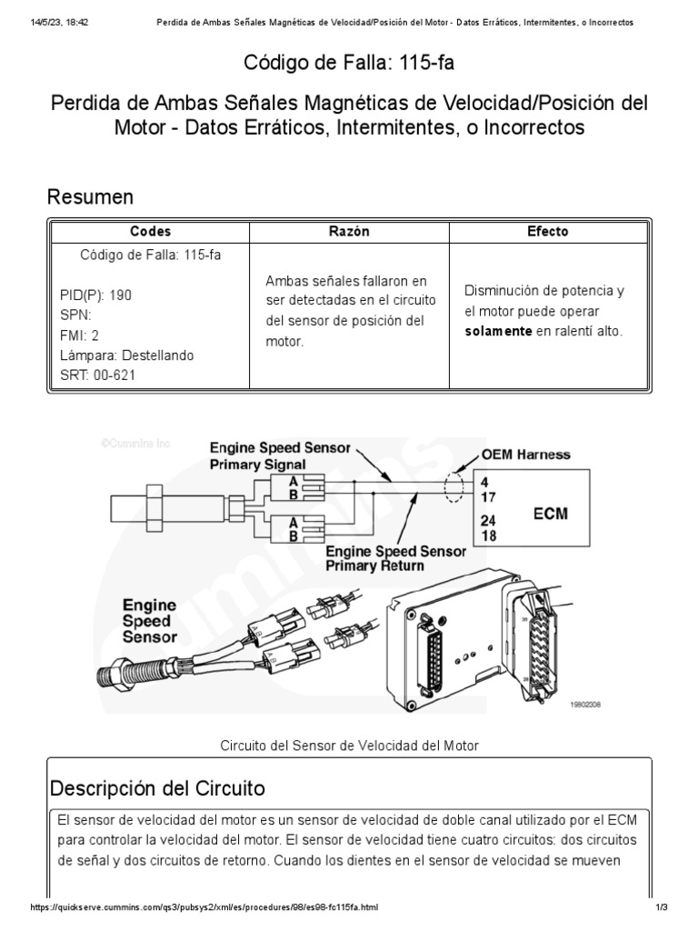 Código de Falla 115-Fa | Descargar gratis PDF | Ingenieria Eléctrica | Bienes manufacturados