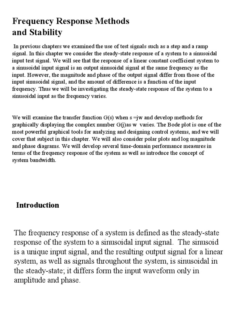Frequency Response Analysis and Bode Plot | PDF | Electrical ...