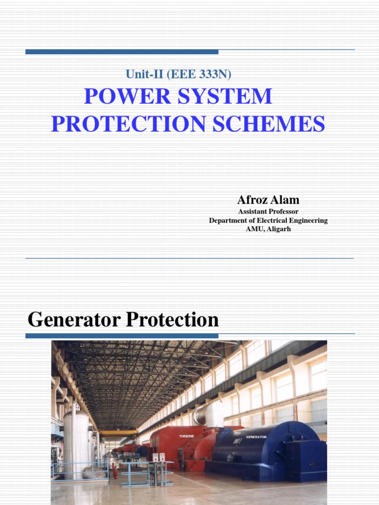 Power System Protection Schemes Pdf Transformer Relay