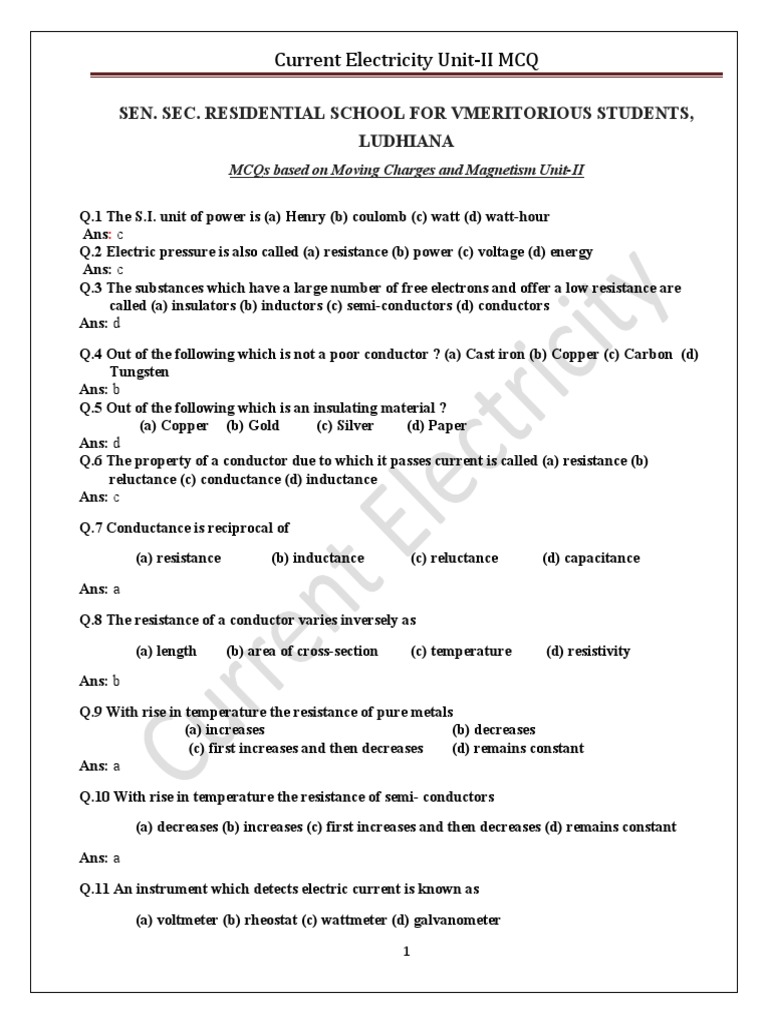 Unit 2 Pdf Electrical Resistance And Conductance Series And Parallel Circuits