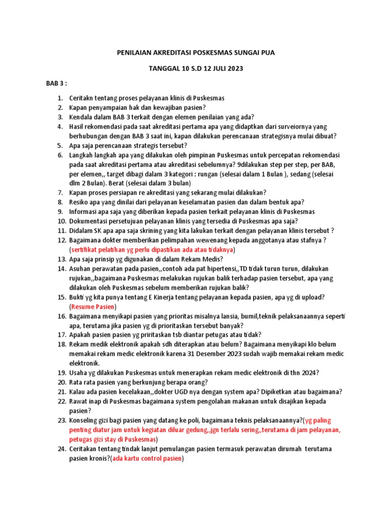 Bab 3 - Hasil Penilaian Akreditasi Poskesmas Sungai Pua | PDF