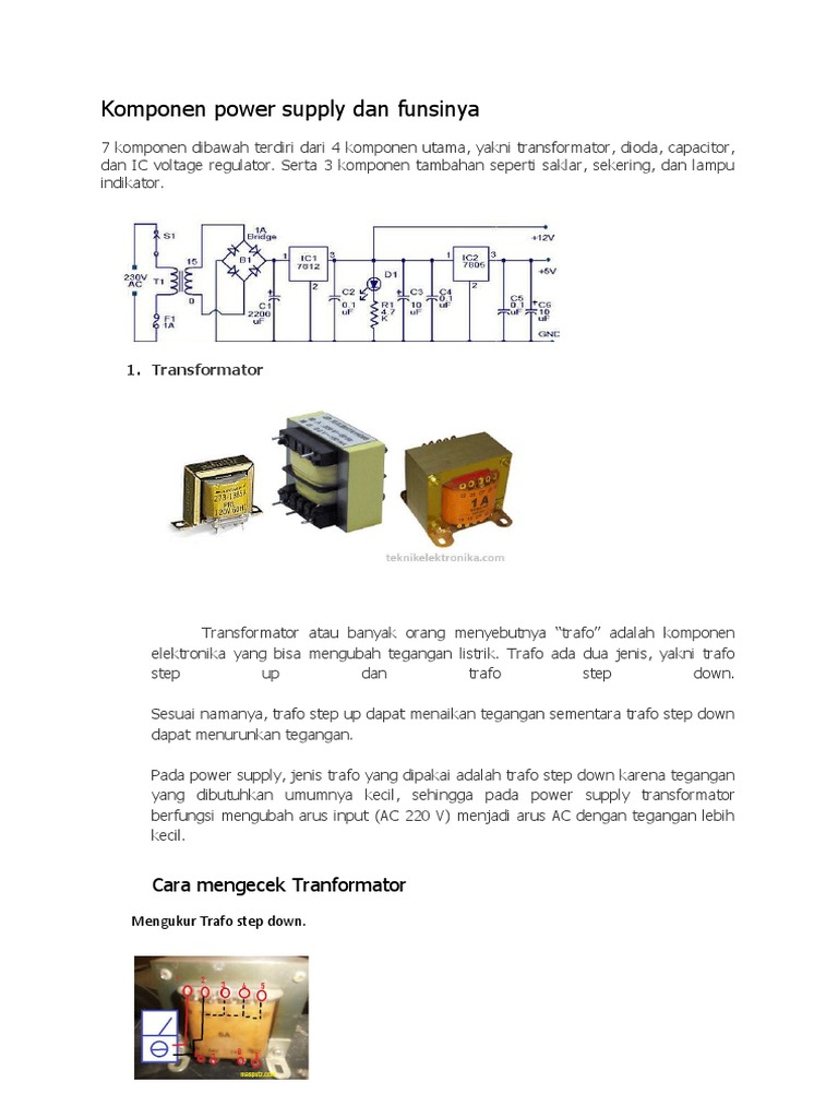 Komponen Power Supply Dan Funsinya | PDF