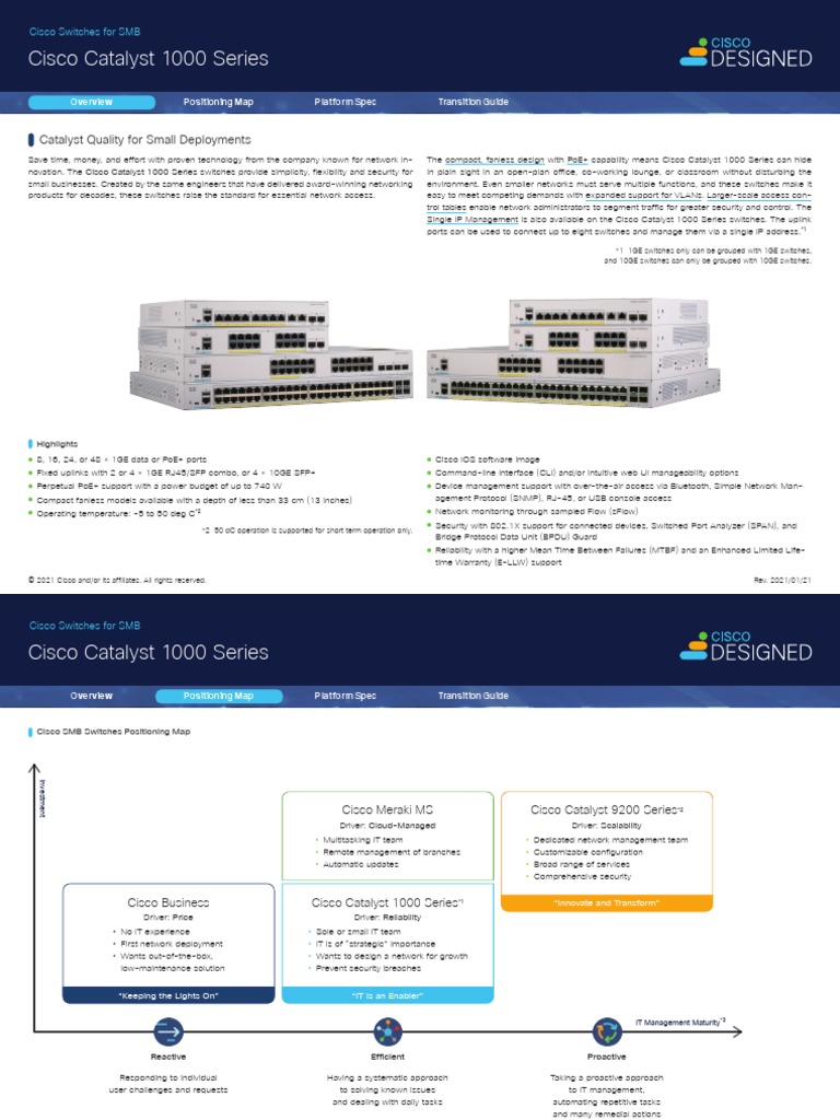 Cisco Catalyst 1000 Series Brochure | PDF | Computer Network | Network ...
