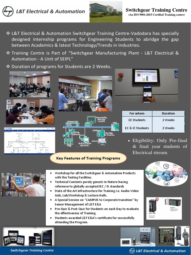 L&T Electrical & Automation - Electrical Engg. Student - 2 Weeks ...