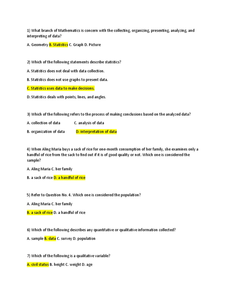 Math7 q4 Reviewer | PDF | Variance | Level Of Measurement