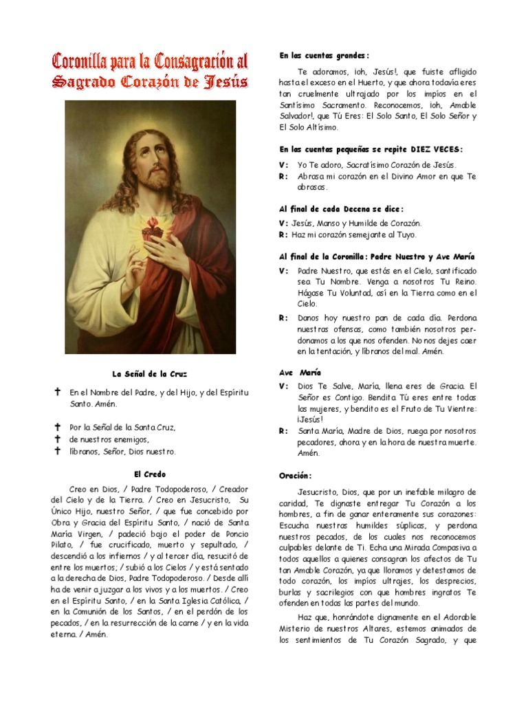 Consagracion Al Sagrado Corazon de Jesus en 33 Dias. | PDF | eucaristía ...