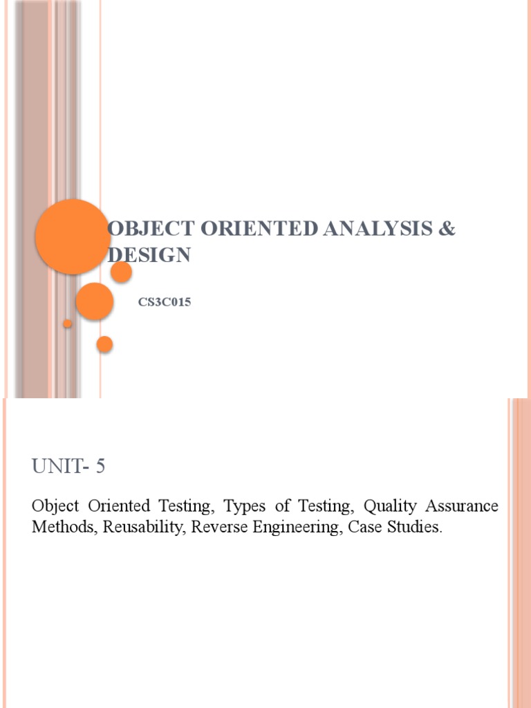 Ooad Unit 5 | PDF | Software Testing | Quality Assurance Ooad Unit 5 | PDF | Software Testing | Quality Assurance