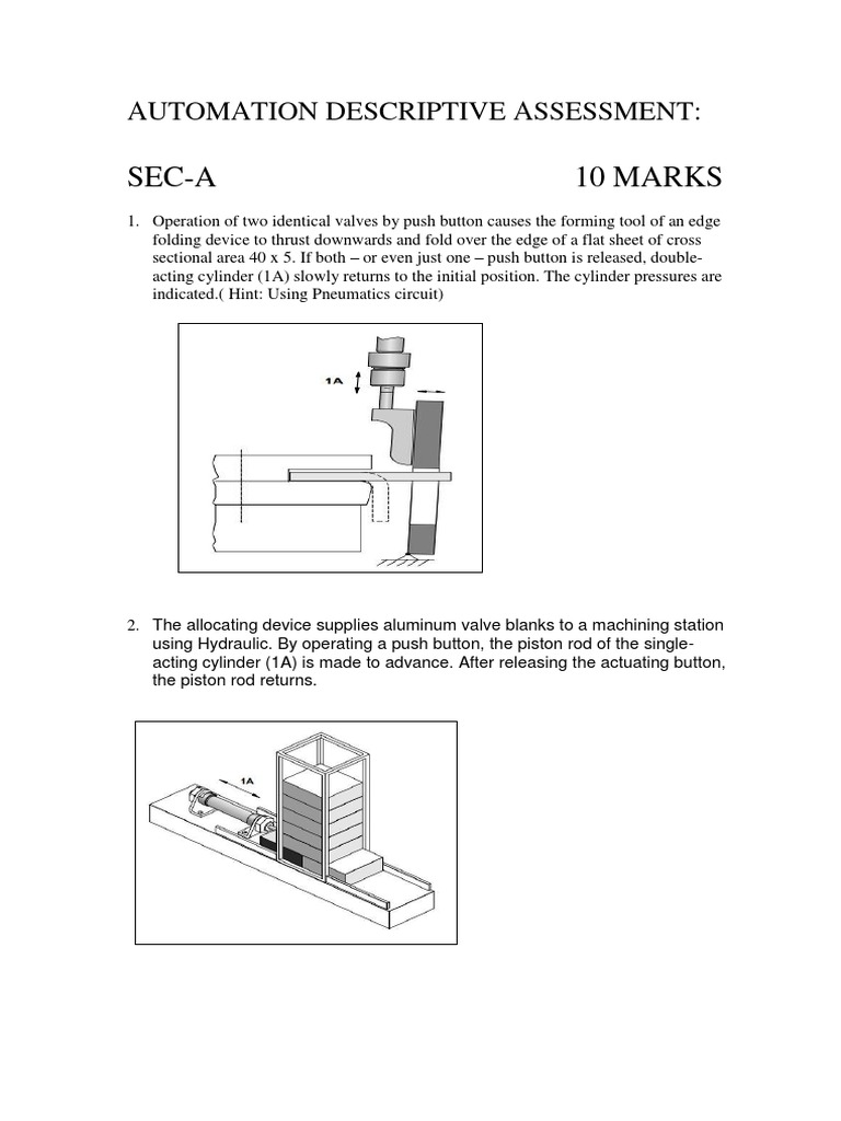 Automation Assessment: Pneumatics & Diagrams | PDF