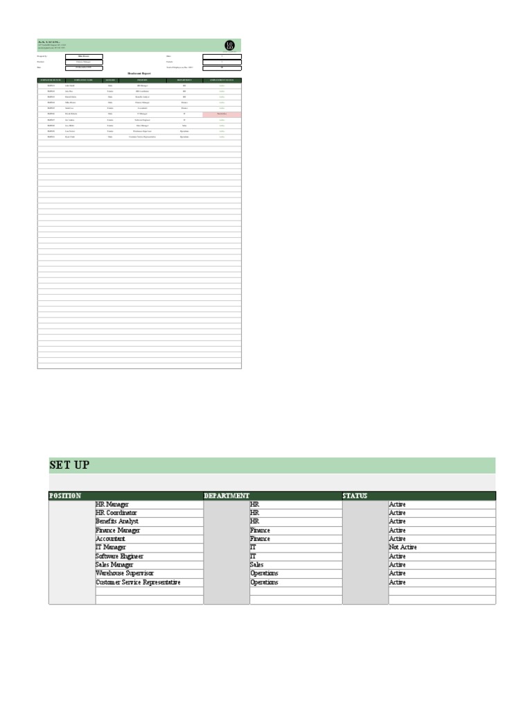 Employee Headcount Report Template | PDF | Business | Computing