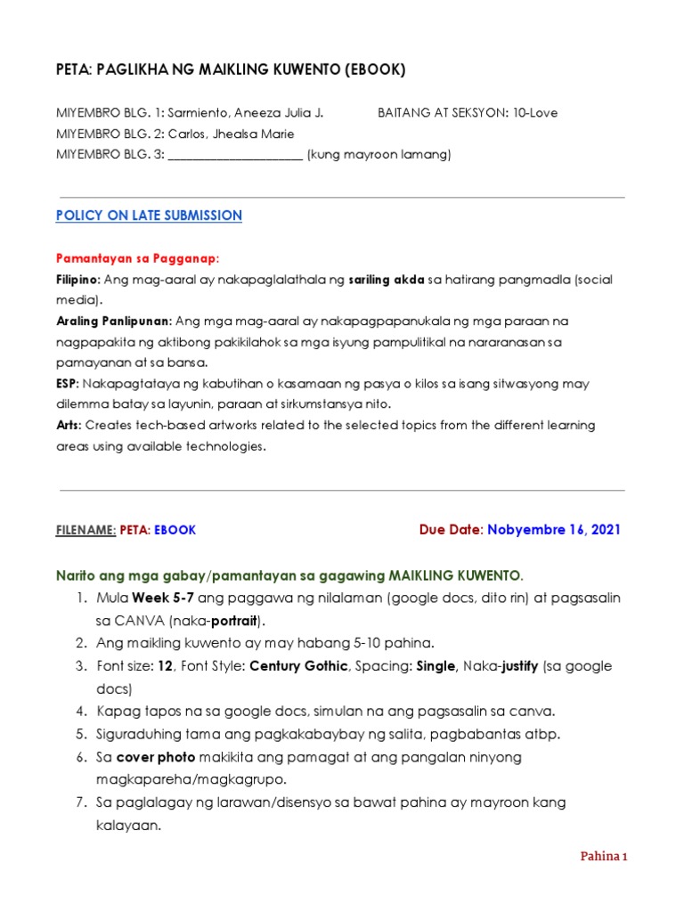 Mini Task 3 - Filipino - Ap - Esp - Art | PDF