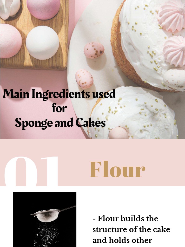 Main Ingredients in Baking and Types of Sponge and Cake | PDF | Cakes ...