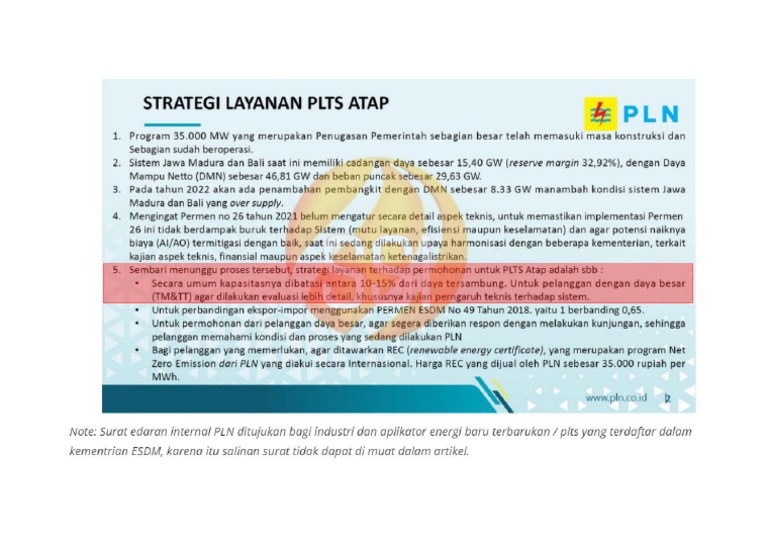 Persyaratan PLN-Aplikasi PLTS Atap | PDF