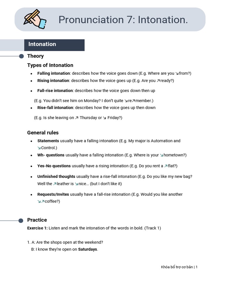 Pronunciation 7. Intonation | PDF