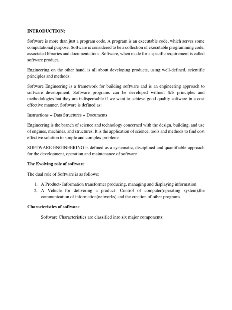 Unit 1 (Part 1) Software Engineer | PDF | Software | Computer Program