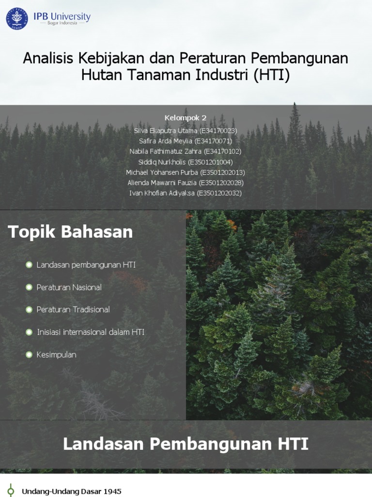 Kelompok 2 - Analisis Kebijakan Dan Peraturan Pembangunan HTI | PDF
